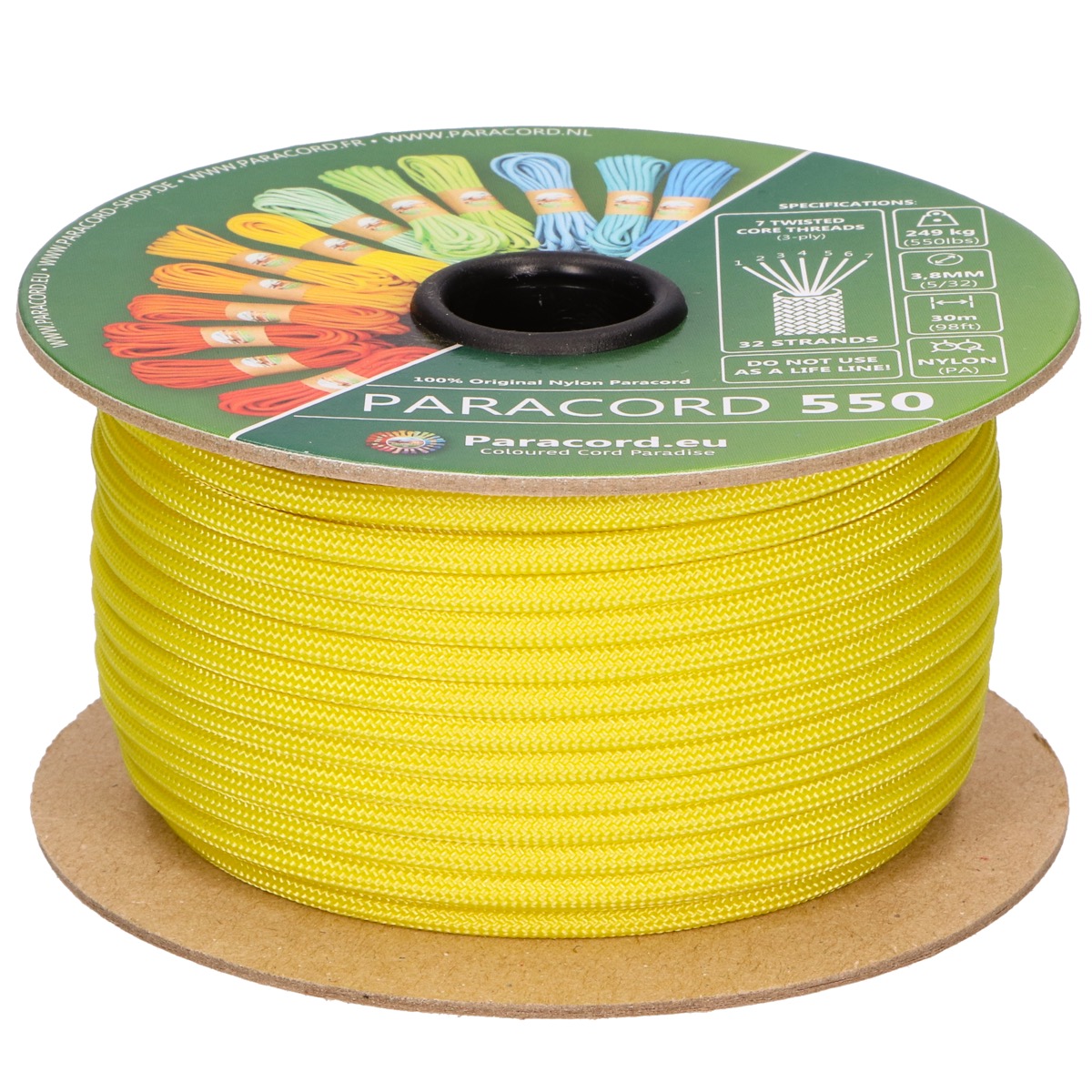 Banana Yellow 550 Paracord 550 Type III (100 meters)
