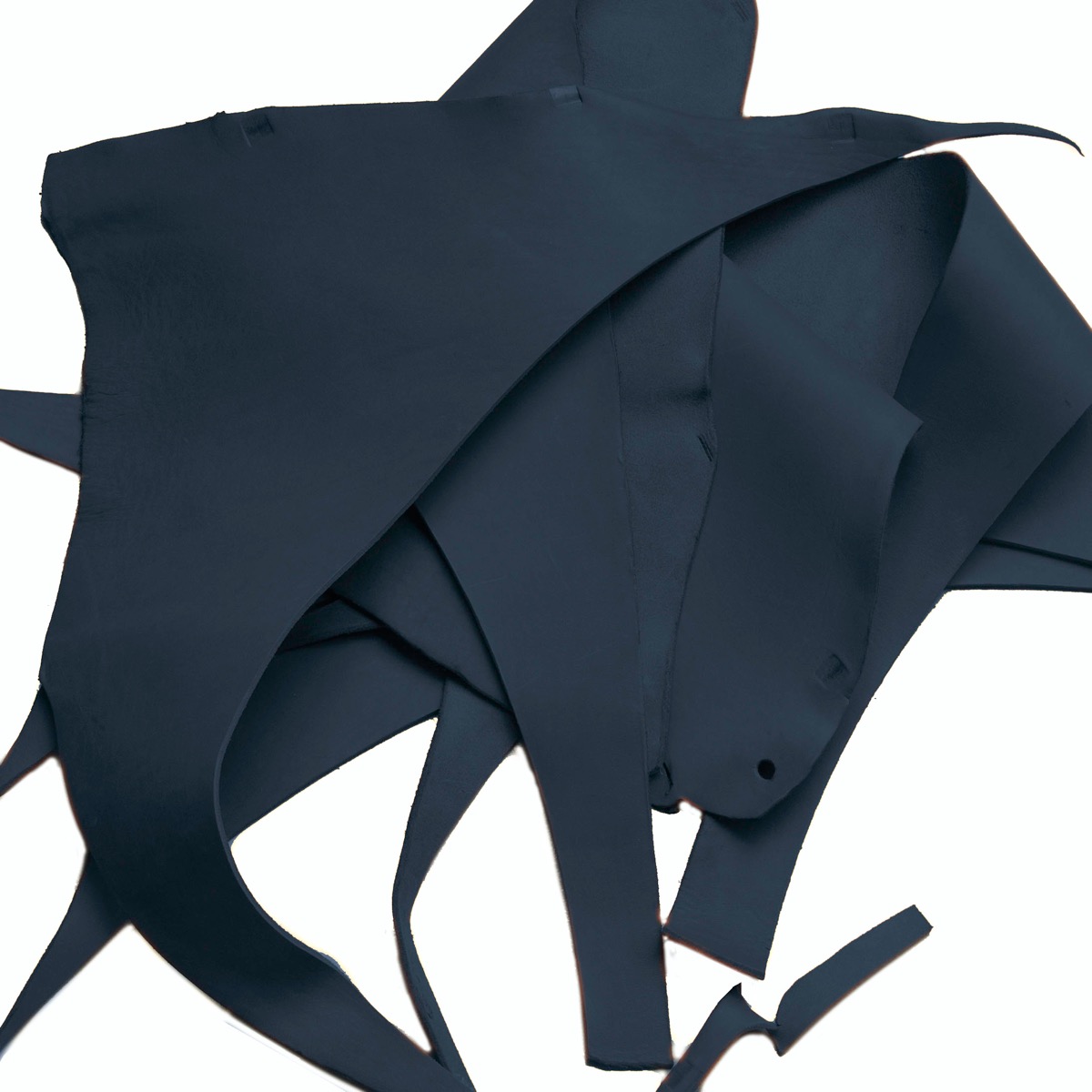 'Dark Blue' Greased Scraps Leather Sheet (750 g - 1 kg)