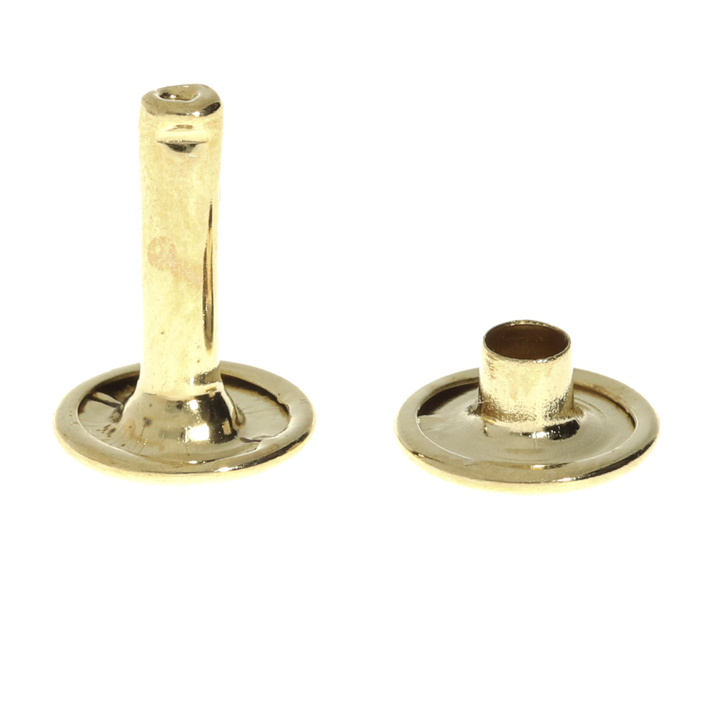 Double Cap Rivet 'Brass Plated' 13 x 10 mm