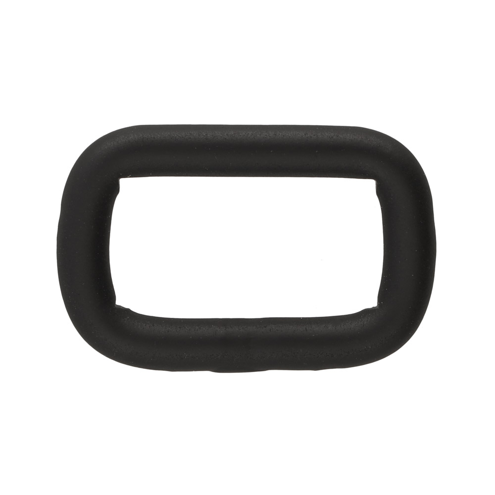 Black Silicone 20 x 4 mm Stainless Steel Square Ring