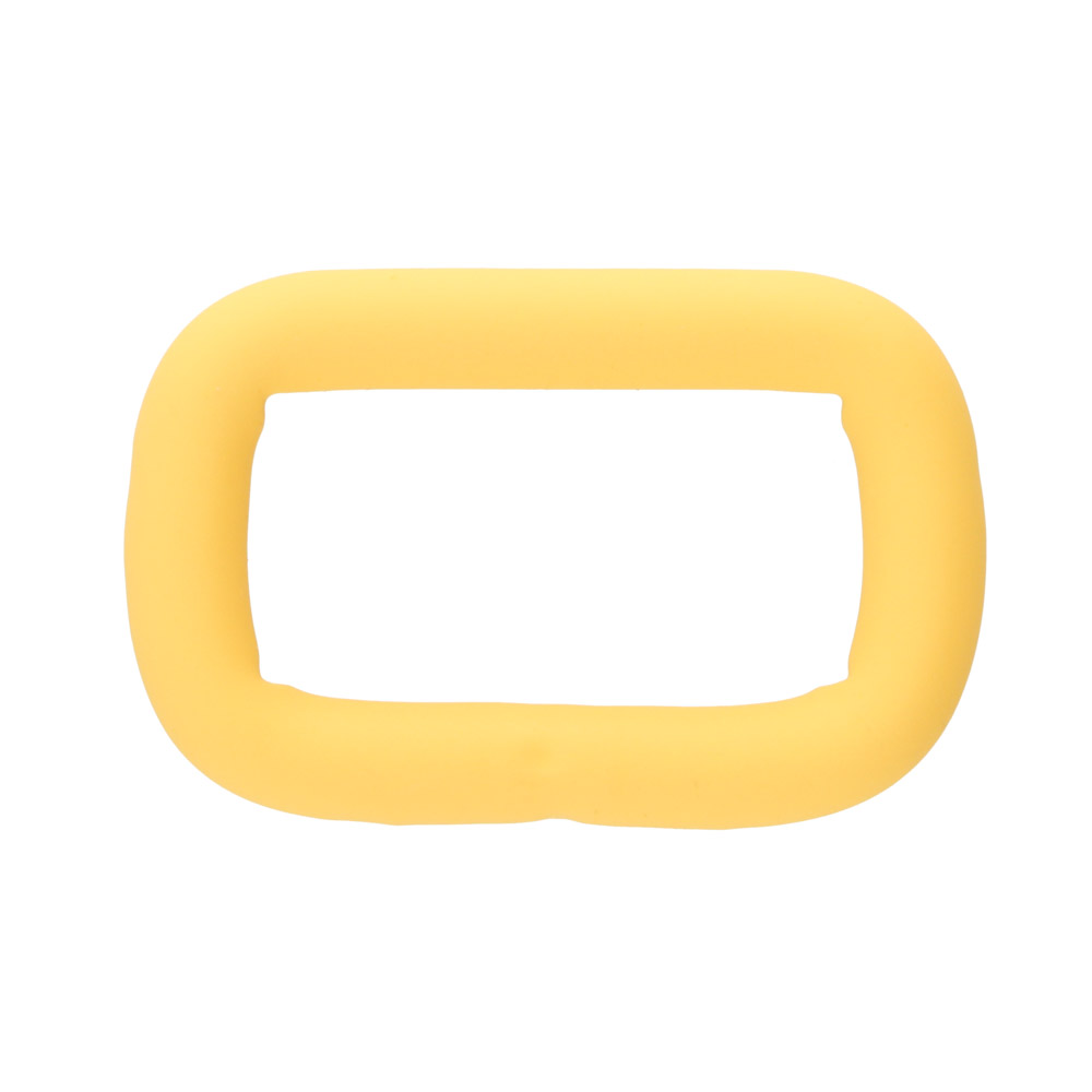 Yellow Silicone 20 x 4 mm Stainless Steel Square Ring