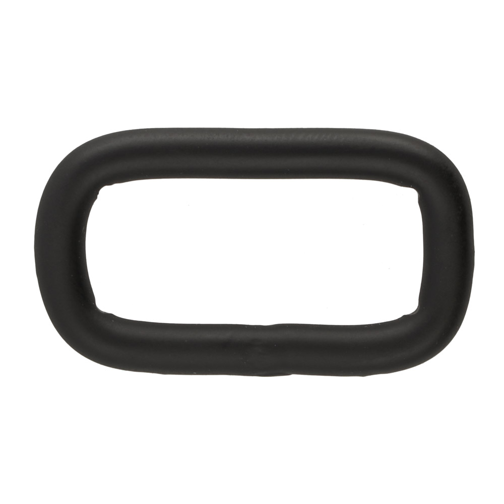 Black Silicone 25 x 4 mm Stainless Steel Square Ring