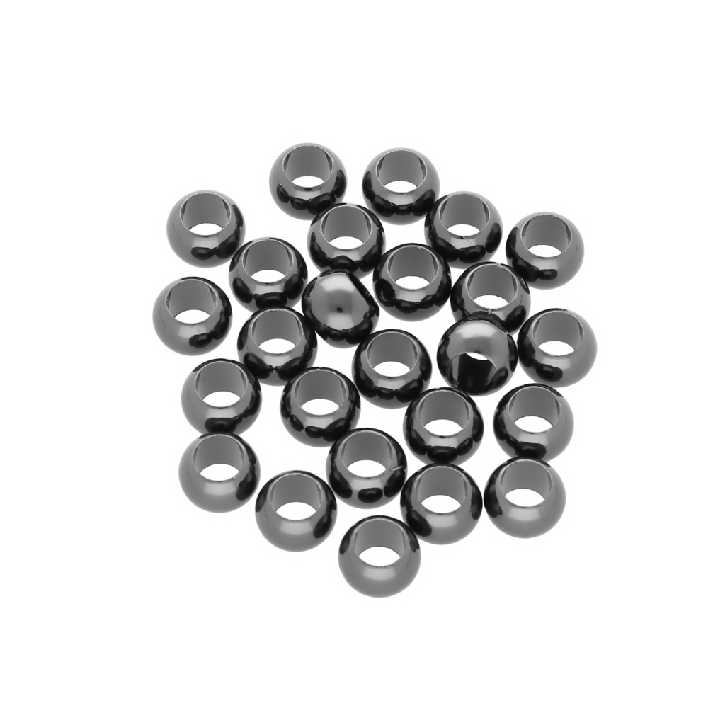 8 x 5,5 mm - Satz mit 25 Messing rund - Gun Metal