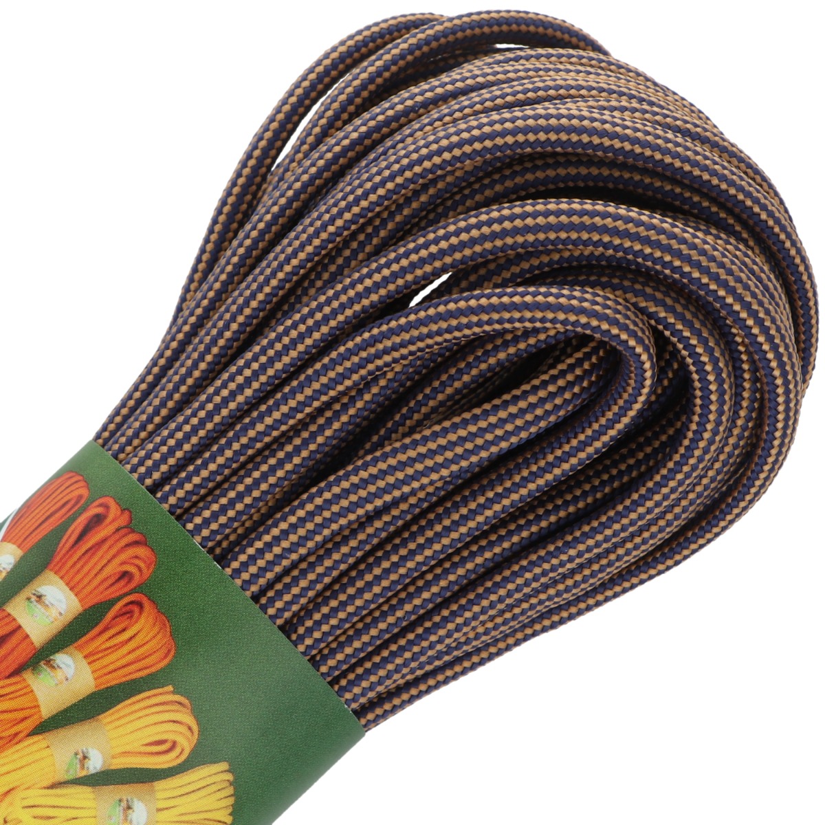 Marine Blue & Golden Copper Glamour Stripes Paracord 550 Type III - ca ...