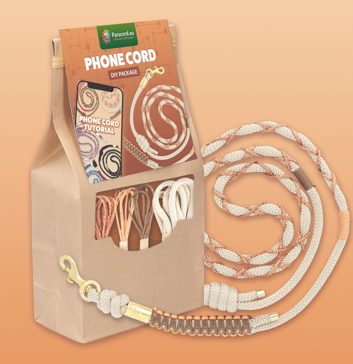 DIY Kit ''Sandy Beach'' - Make your own adjustable Phone Cord