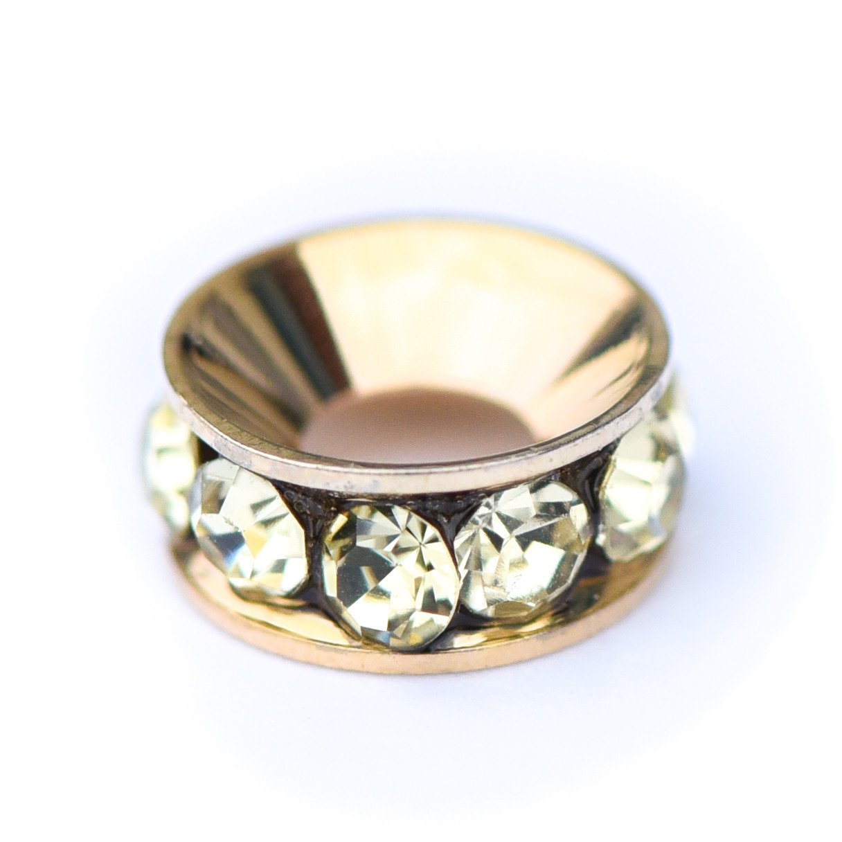 Metallperle Strass Gold