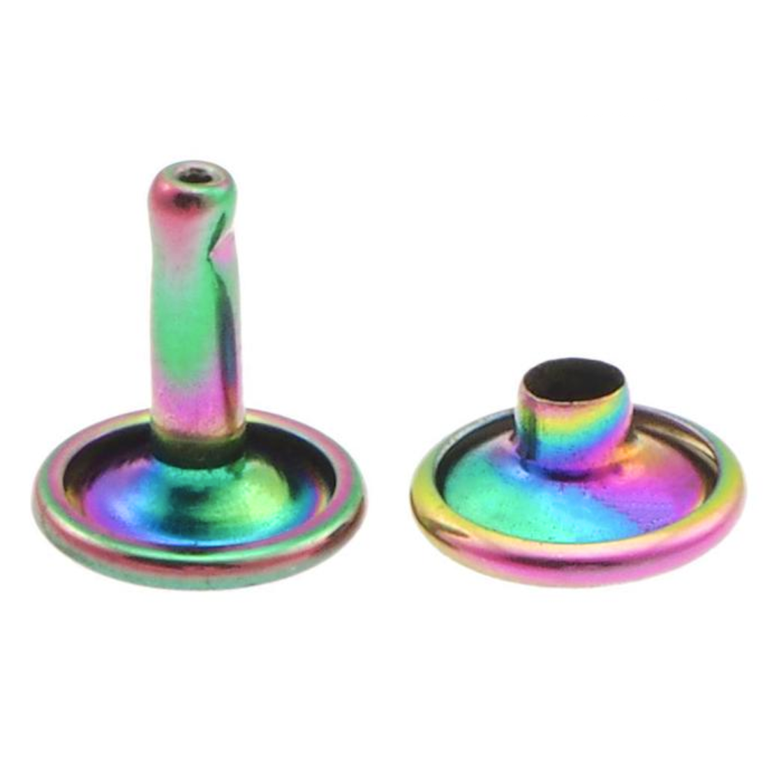 Double Cap Rivet 'Neo-Chrome / JetFuel' 7x7 mm